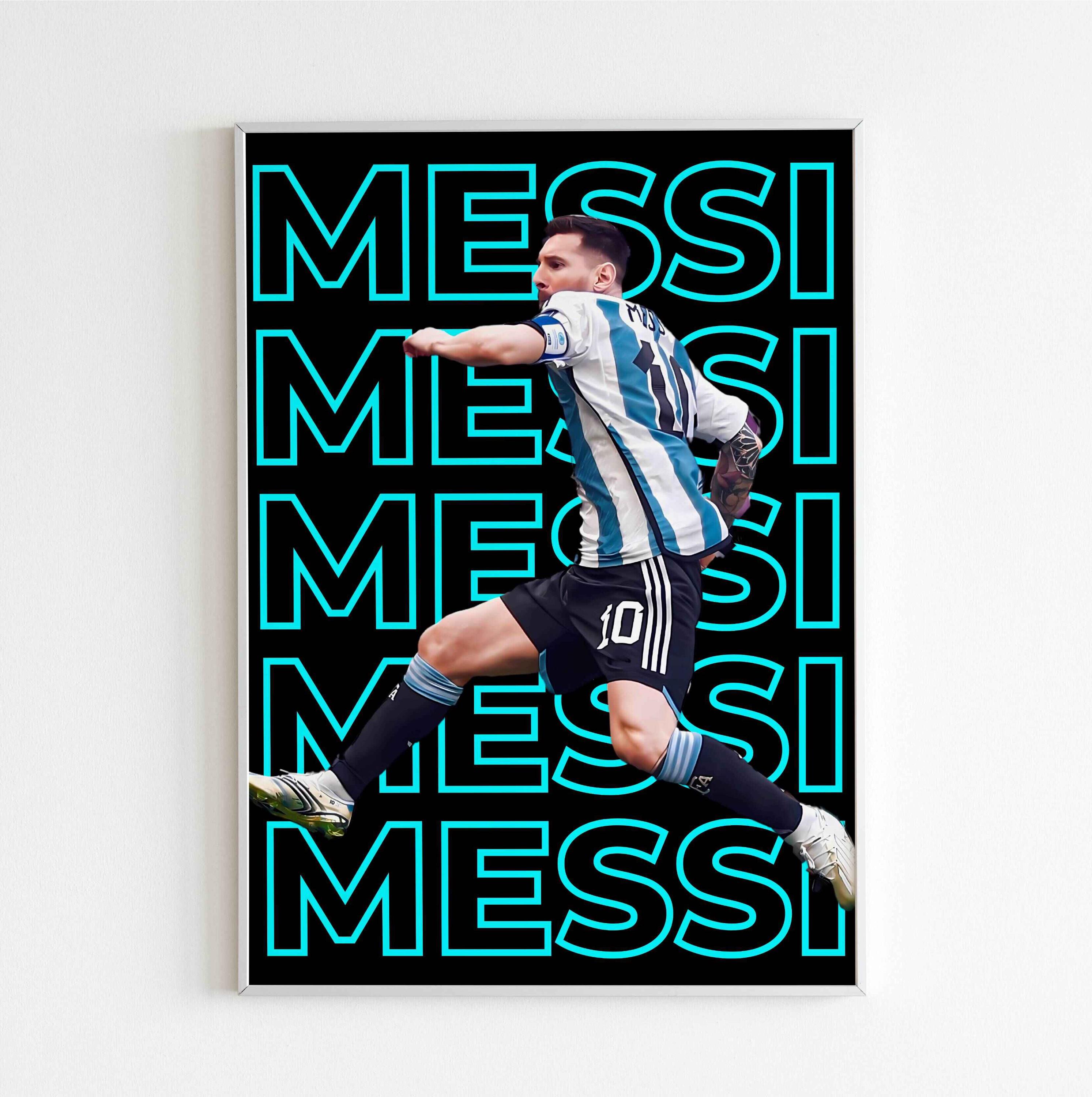 Lionel Messi Poster, Argentina Soccer Print, Trendy Wall Art, Leo Messi ...