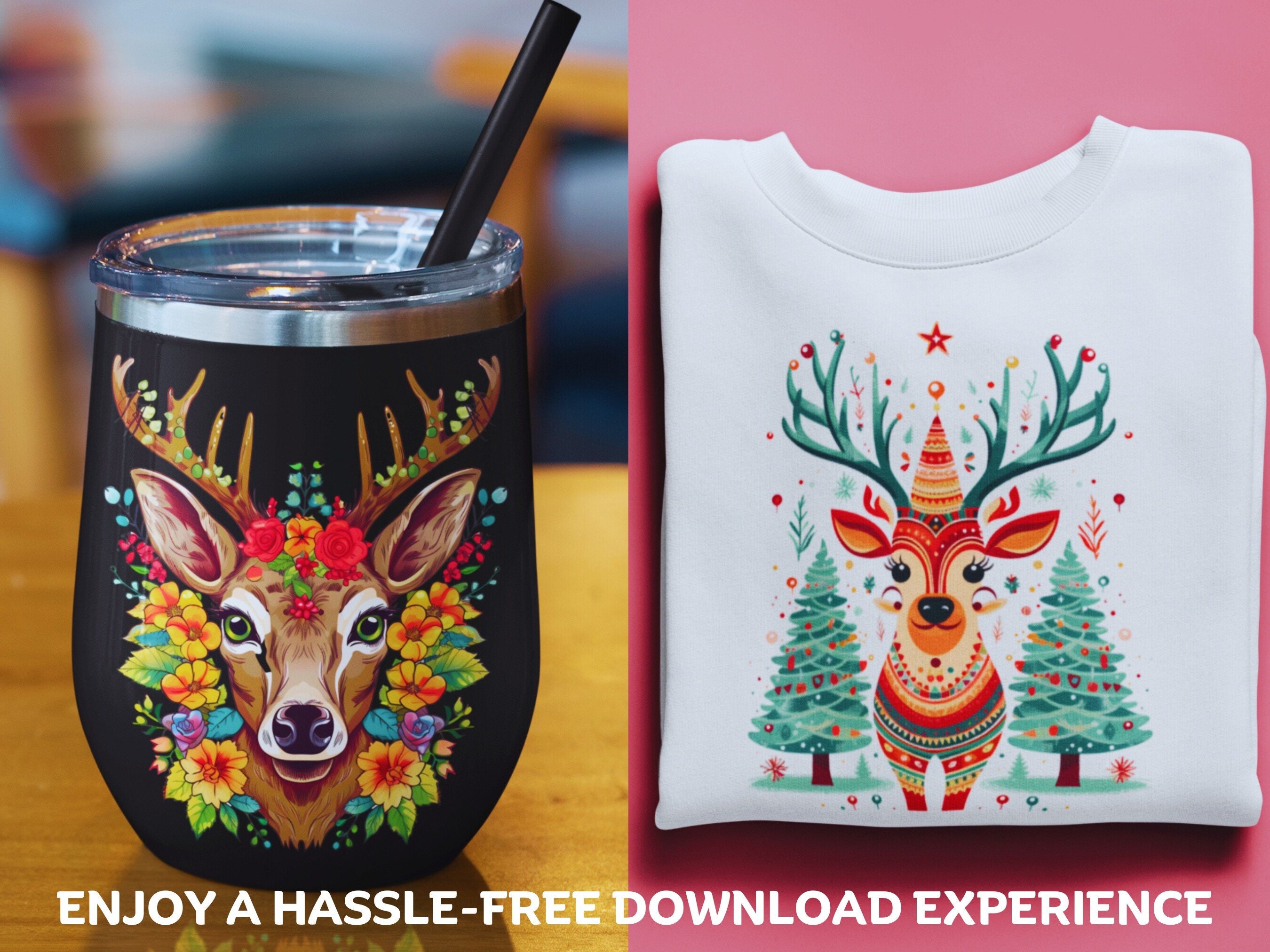 100 Reindeer Face Svg, Reindeer Svg Png, Christmas Svg Bundle, Reindeer ...