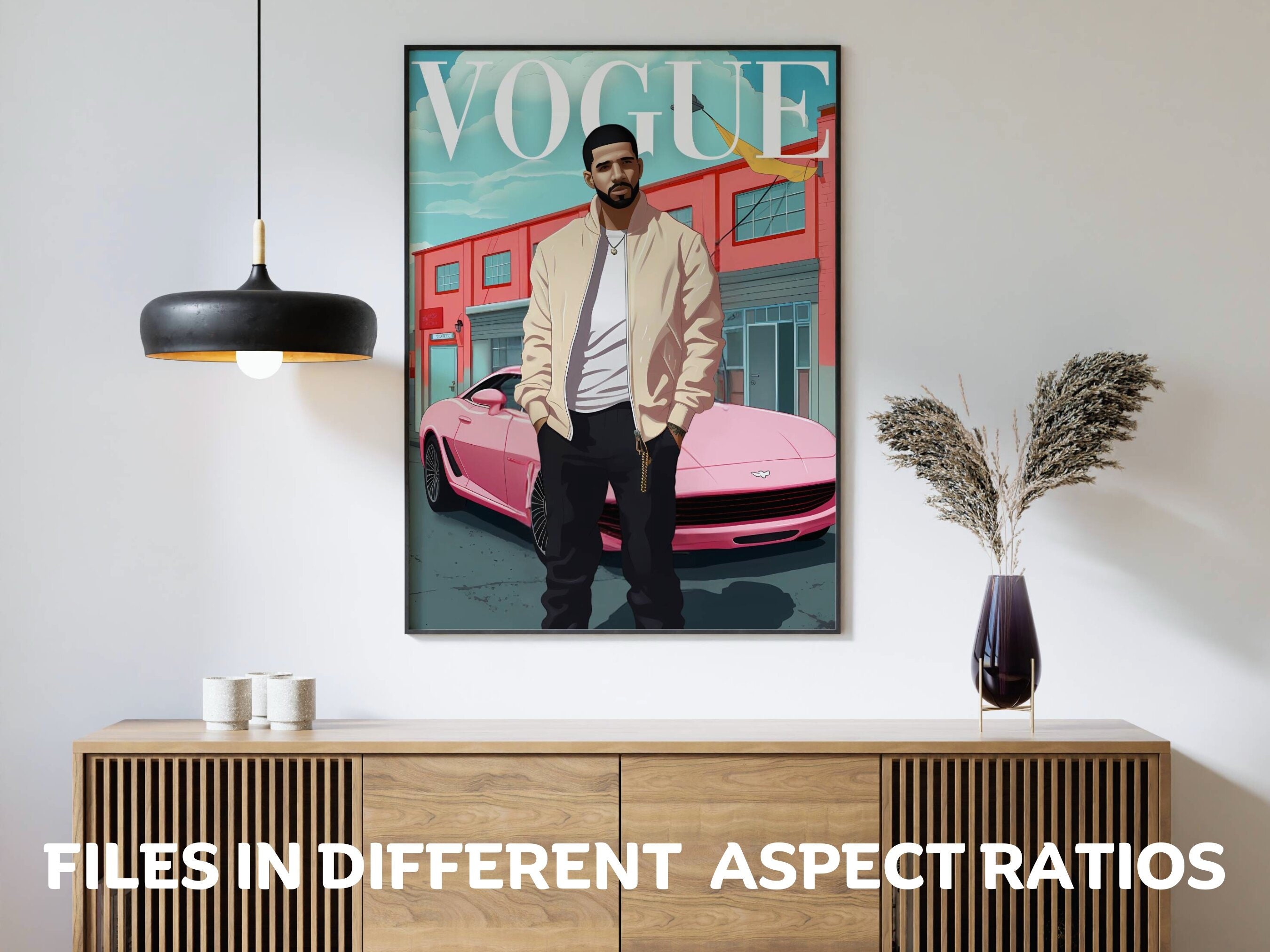 Drake Poster, Magazine Digital Poster, Preppy Room Decor, Pop Culture ...