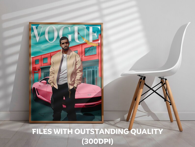 Drake Poster, Magazine Digital Poster, Preppy Room Decor, Pop Culture ...