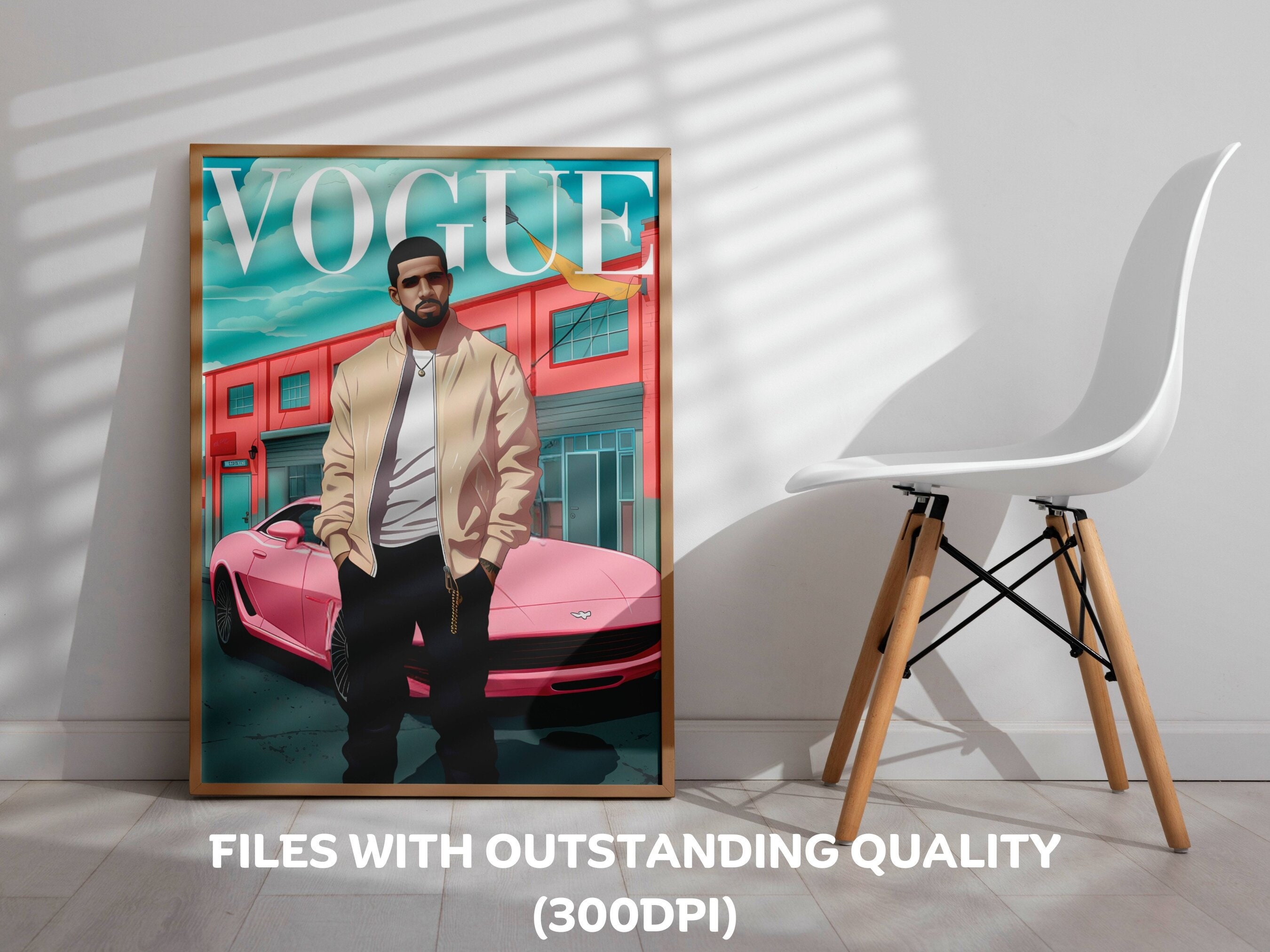 Drake Poster, Magazine Digital Poster, Preppy Room Decor, Pop Culture ...