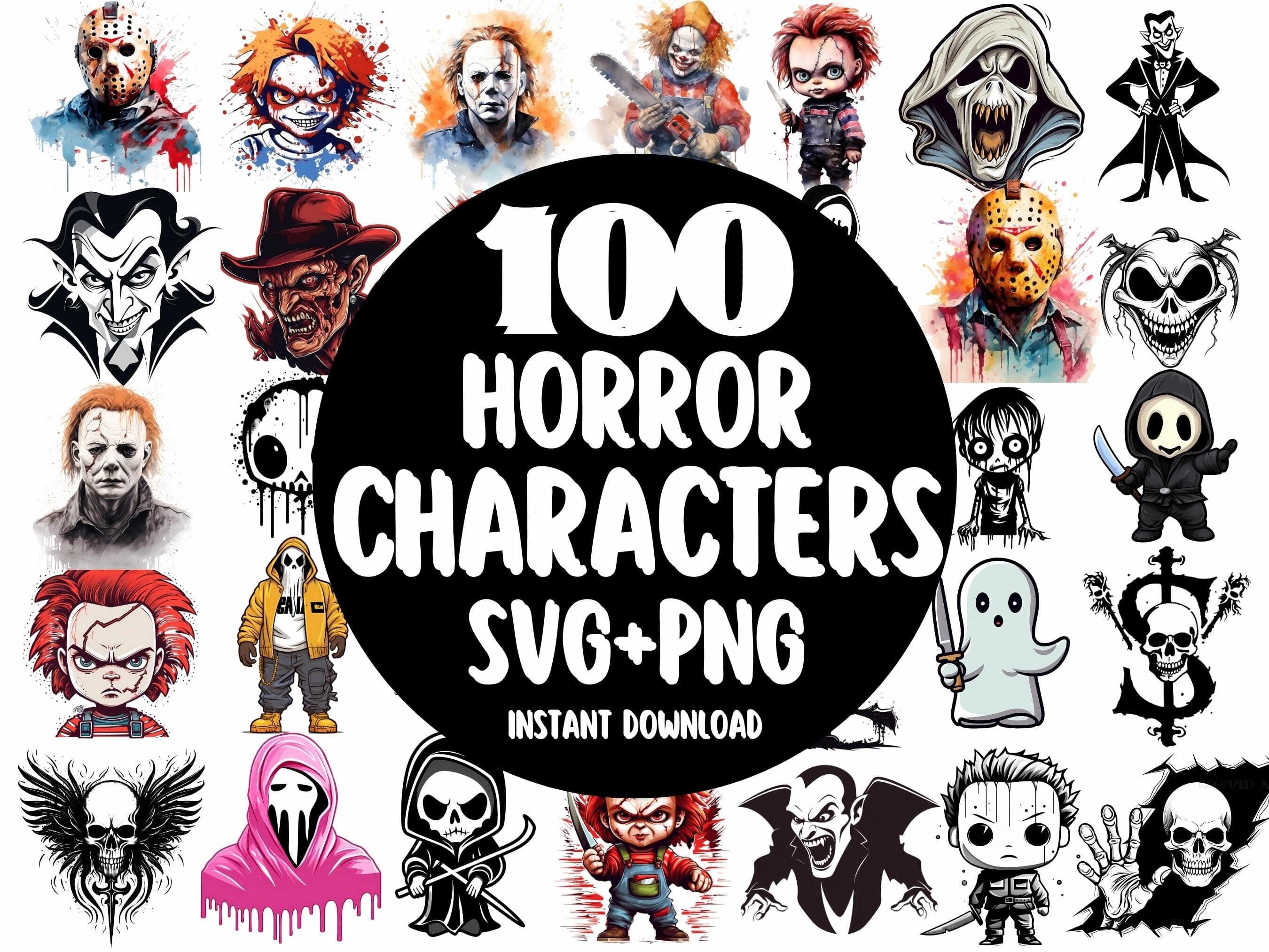 Horror Characters Svg Unique Bundle Halloween Horror Movie Characters ...