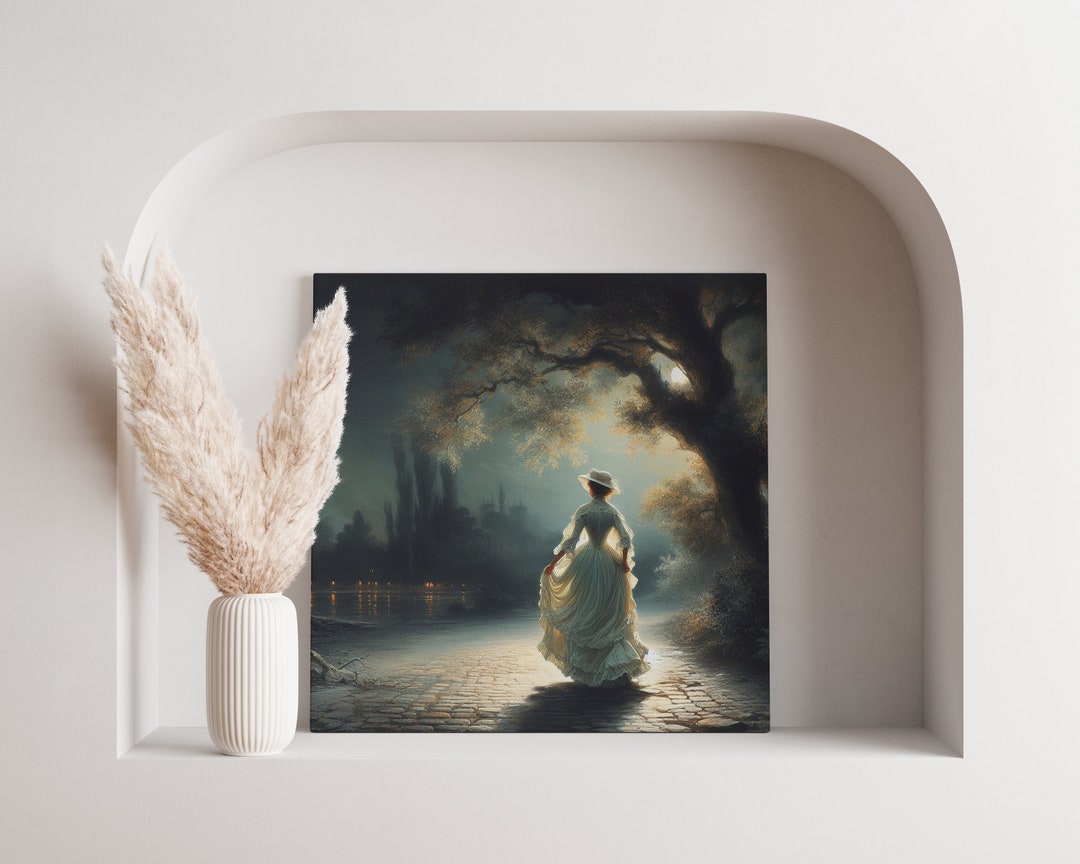 PRINTABLE Beautiful Dark Oil Painting & Moonlight | Vintage Portrait ...