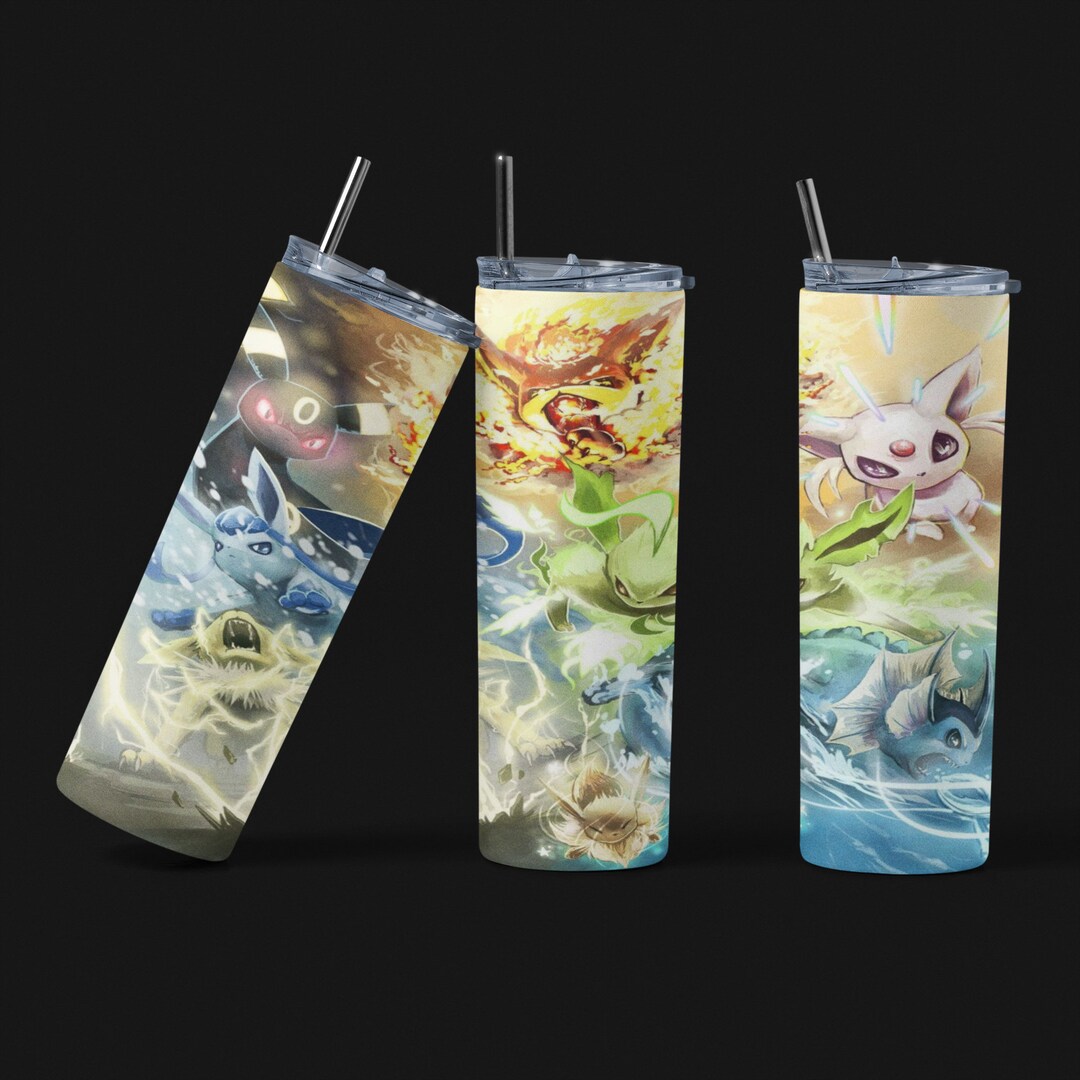 Eevee Evolutions Sublimation Tumbler Wrap - 20oz and Tapered, Pokemon ...