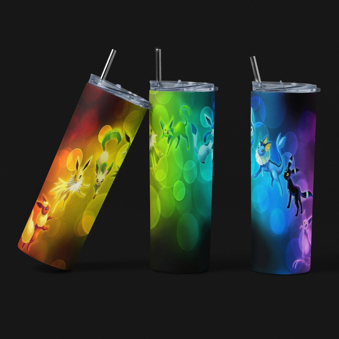 2 Eevee Evolutions Sublimation Tumbler Wrap - 20oz and Tapered, Pokemon ...