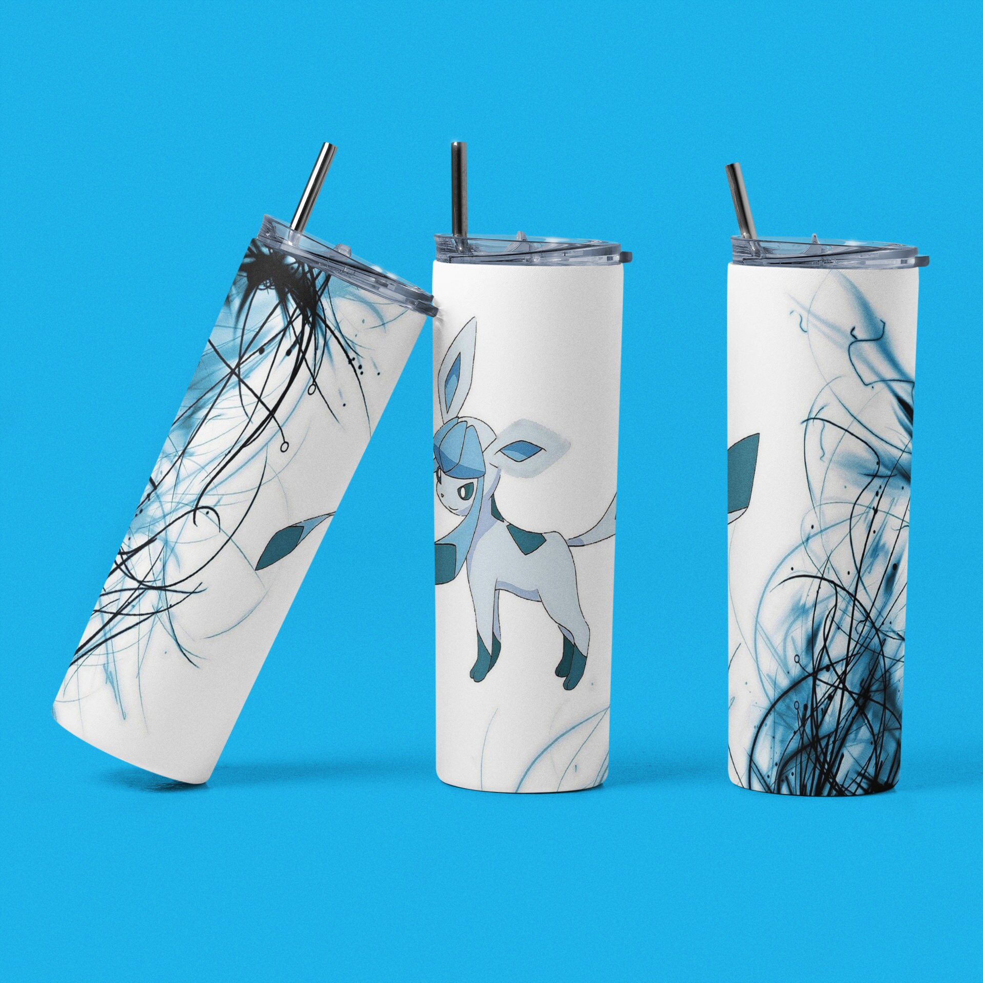 3 Eevee Evolutions Sublimation Tumbler Wrap, Glaceon Tumbler 20oz and ...