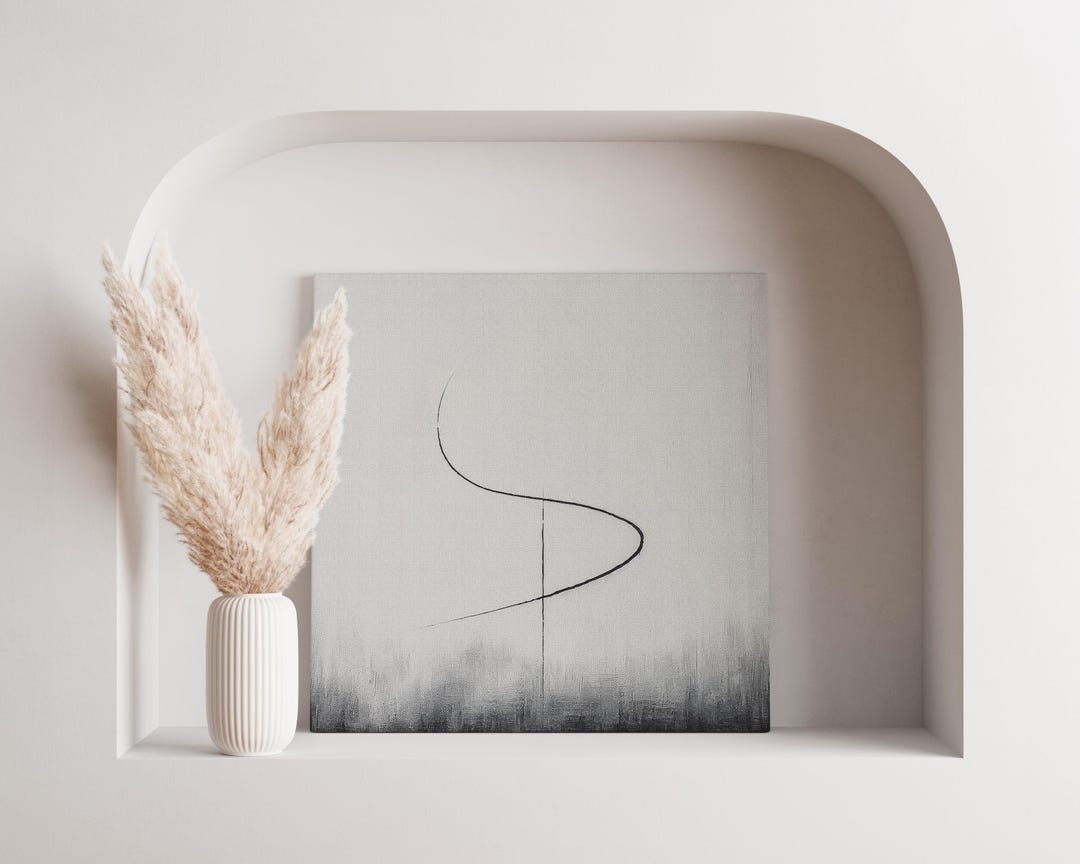 Minimalist One Line Wall Home Decor, Warm Neutral Tones Printable Wall ...