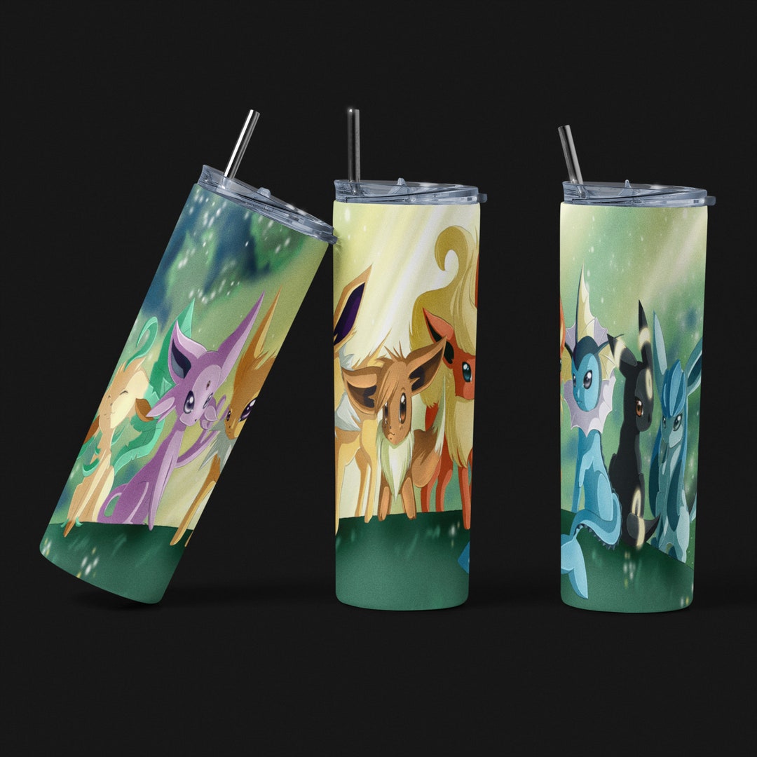 Eevee Evolutions Sublimation Tumbler Wrap 20oz and Tapered, Pokemon ...