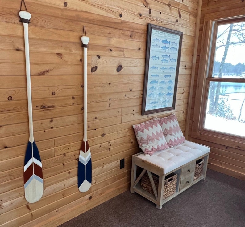 Hand Painted Decorative Canoe Paddles for Wall Decor, Lake House, Cabin ...