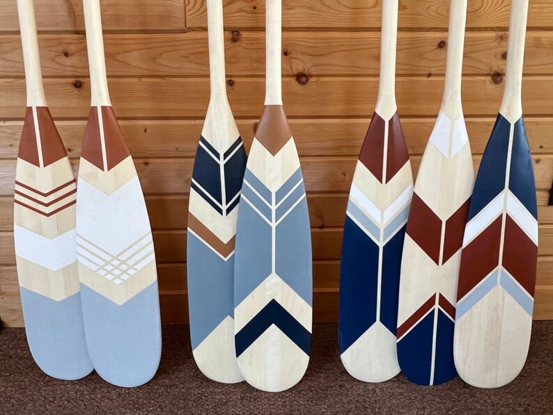 Hand Painted Decorative Canoe Paddles for Wall Decor, Lake House, Cabin ...