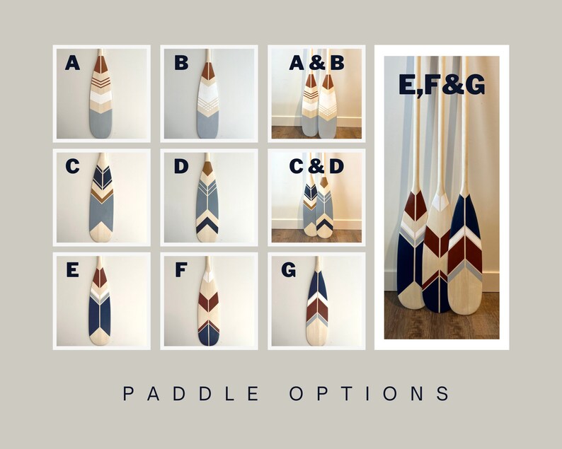 Hand Painted Decorative Canoe Paddles for Wall Decor, Lake House, Cabin ...