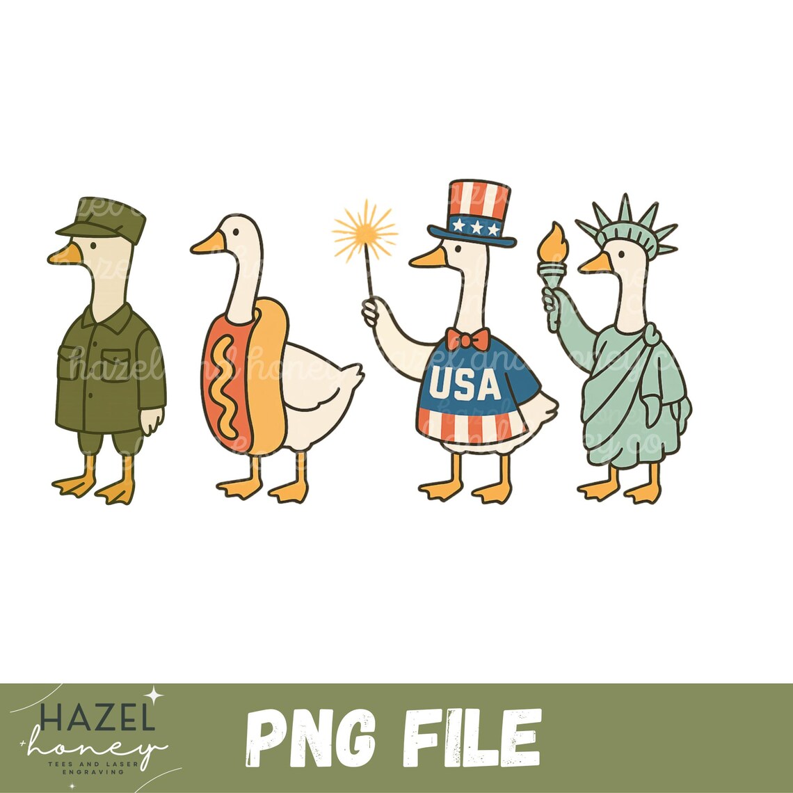Patriotic Goose PNG | 4th of July Silly Goose Clipart | USA Goose ...