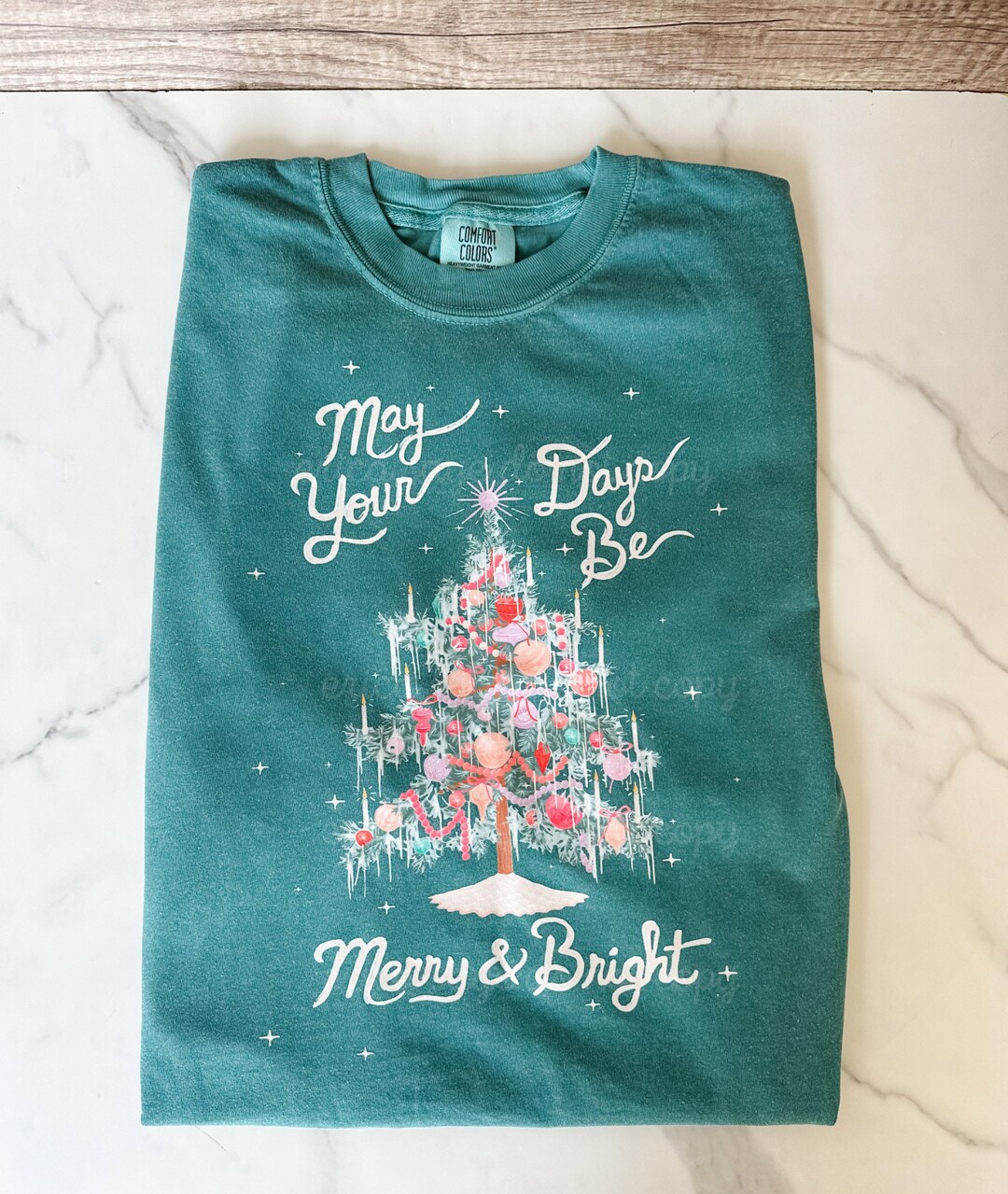 Vintage Christmas Tree Tee / Tinsel Tree Tee / Vibrant Christmas Tee ...