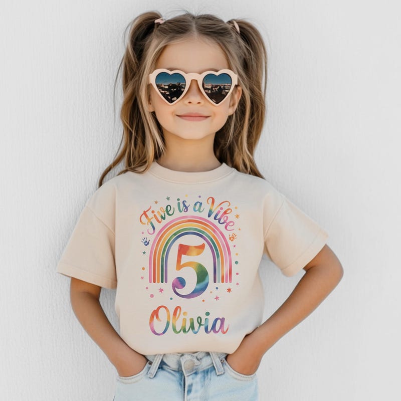 Girls Rainbow Five Outfit - Etsy