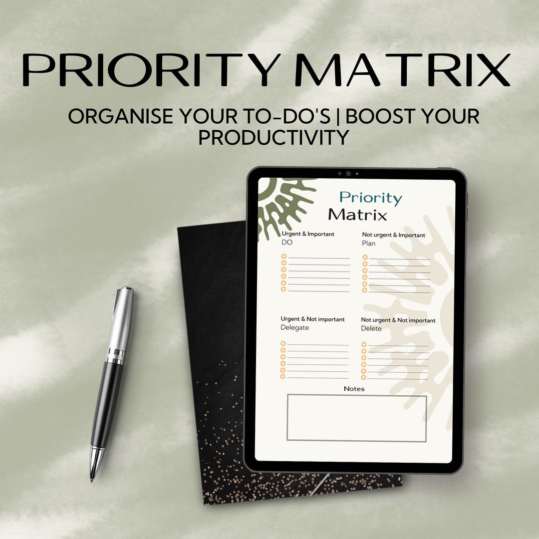 Priority Matrix Eisenhower Matrix Priority Planner - Etsy