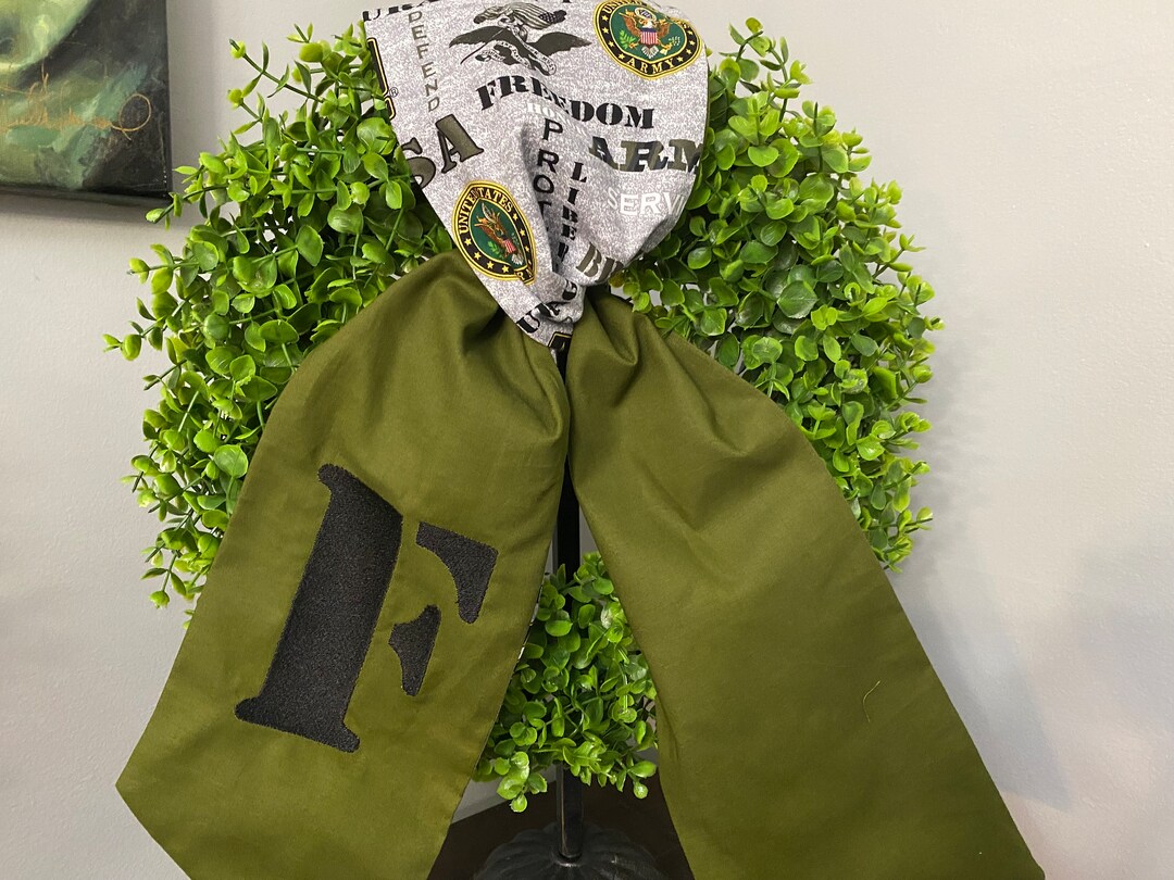 Army Wreath Sash With Optional Army Font Initial and Army - Etsy