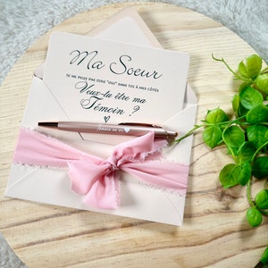 Wedding Witness Request With Personalized Pen Ribbon Card - Etsy