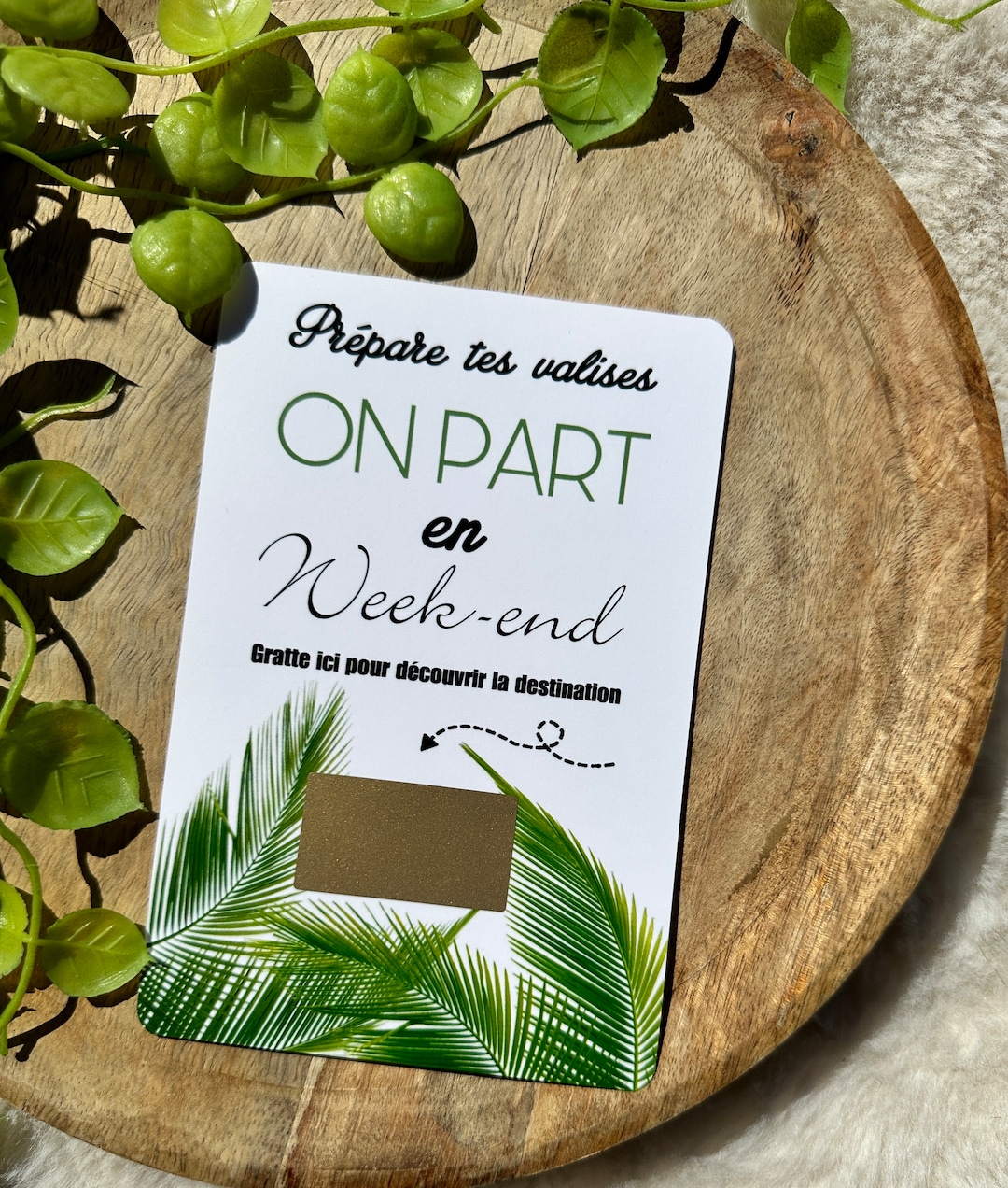 Cartes à gratter, prépare tes valises, surprise, on part en week end ...