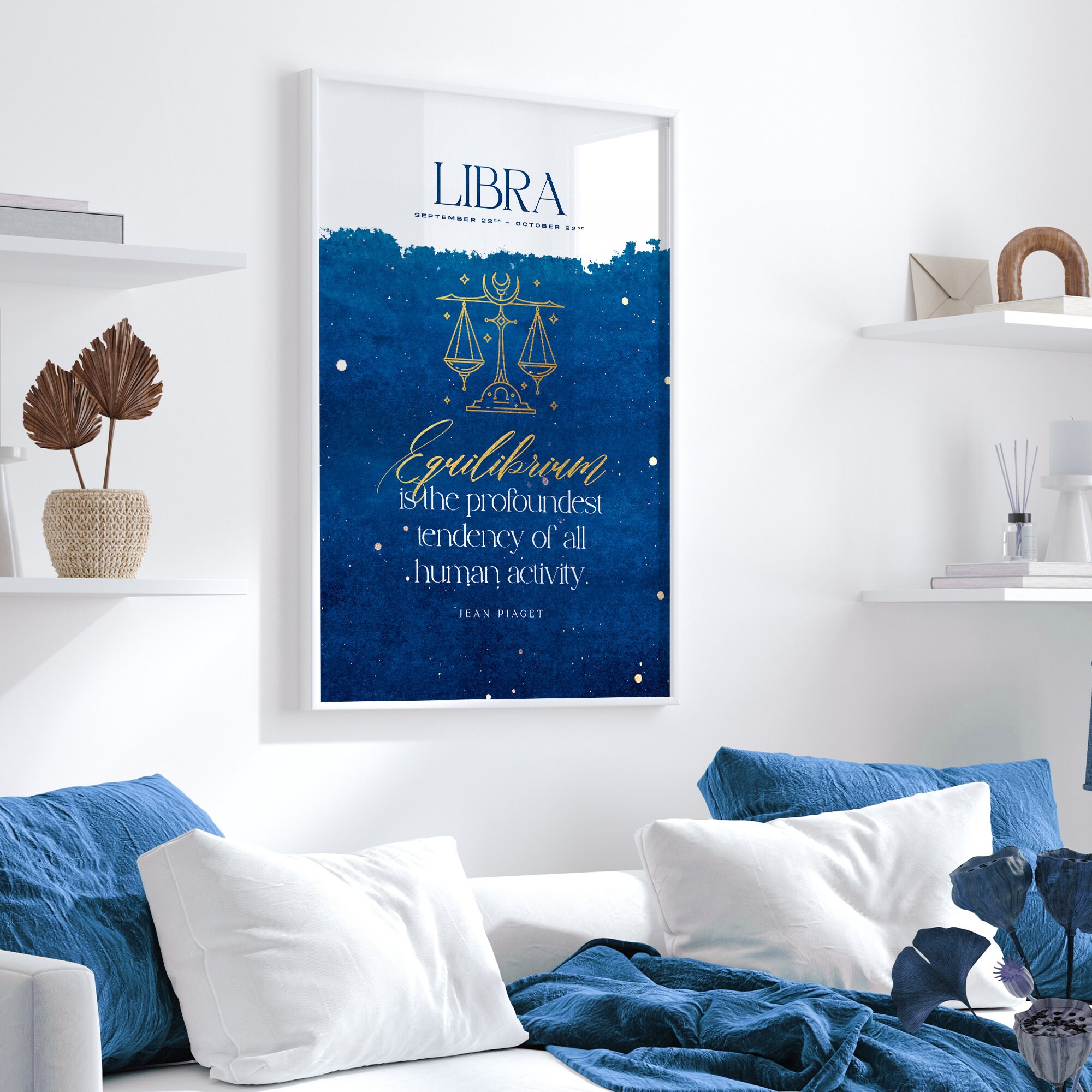 Libra Zodiac Poster With Quote, Star Sign Wall Art, Digital Download ...