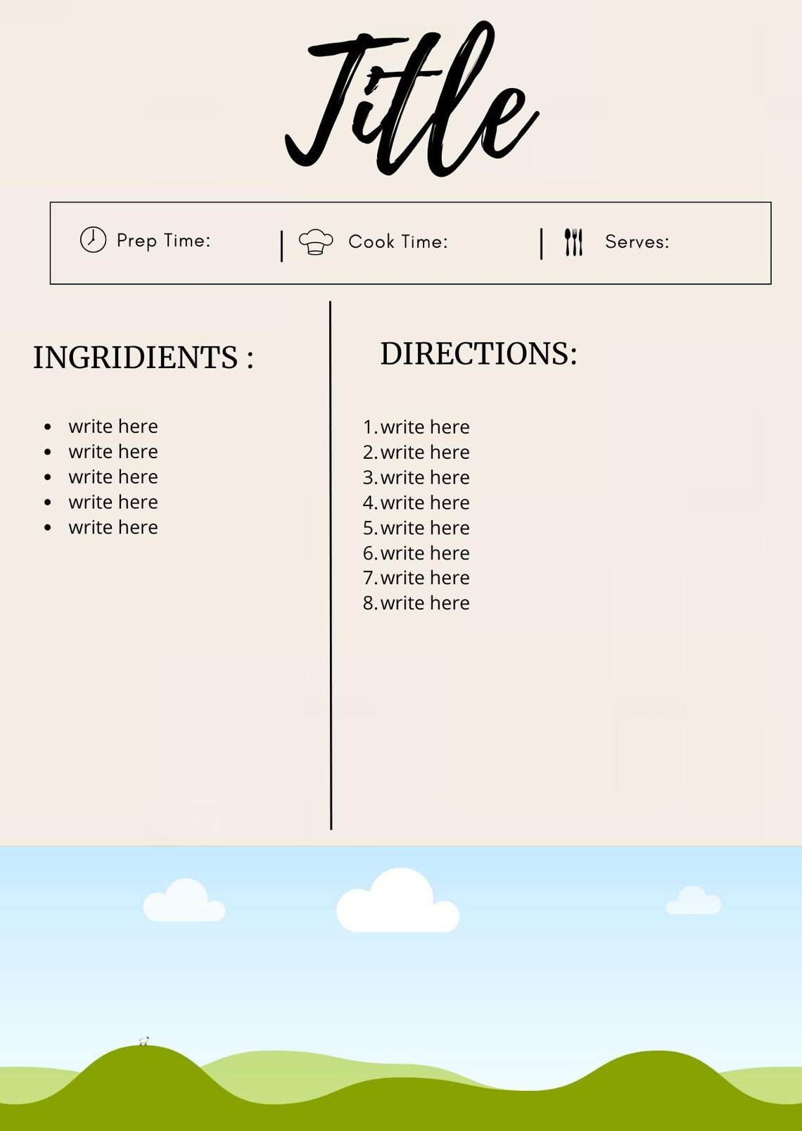 Aesthetic Editable Recipes Templates Bundle Printable for Organization ...