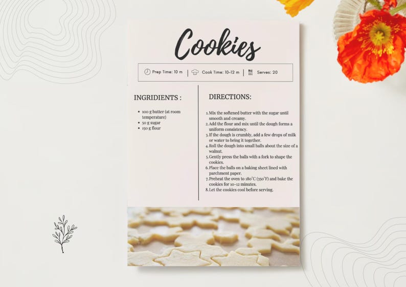 Aesthetic Editable Recipes Templates Bundle Printable for Organization ...