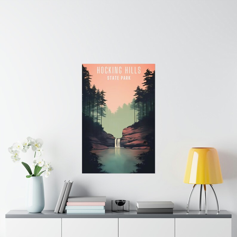 Hocking Hills State Park Printable Poster, Minimalist Ohio Art, Instant ...