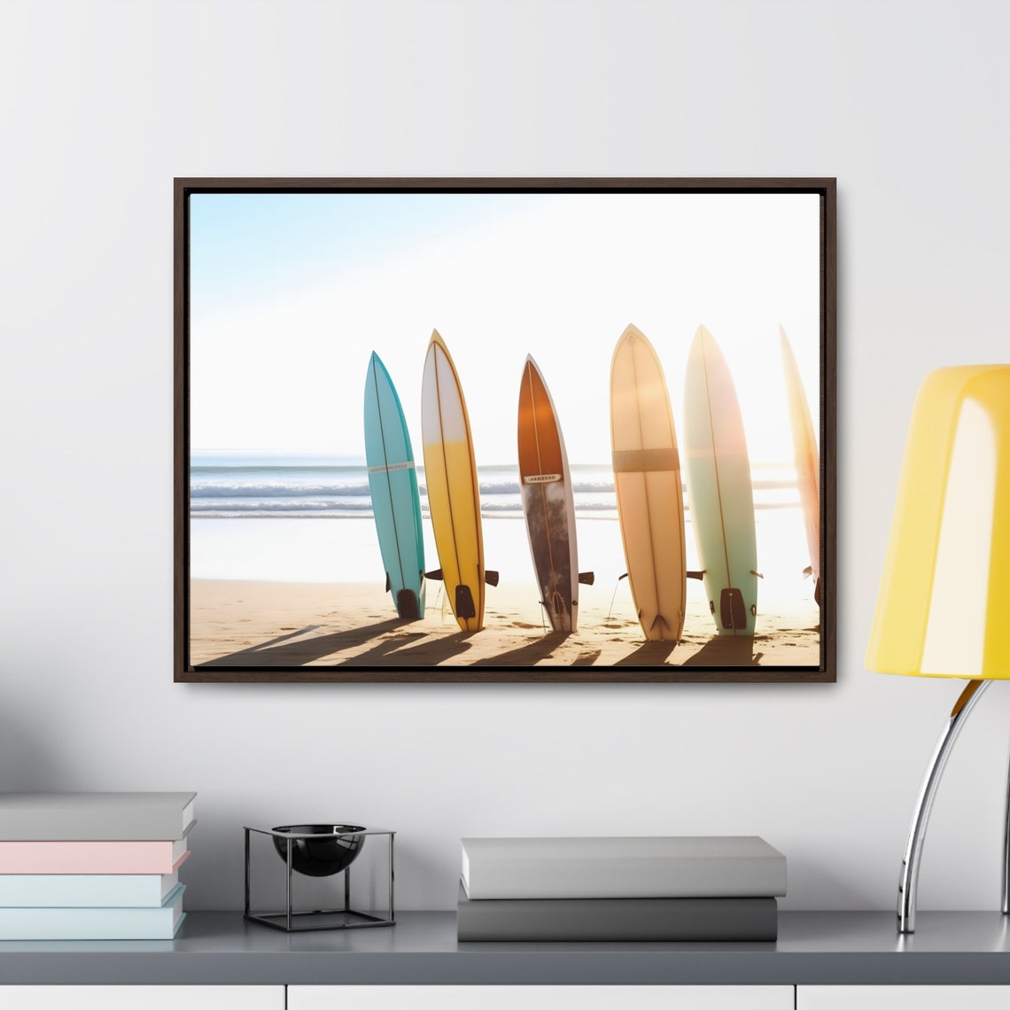 Surfboards on Beach | Coastal Wall Art | Nautical | Boho | California ...