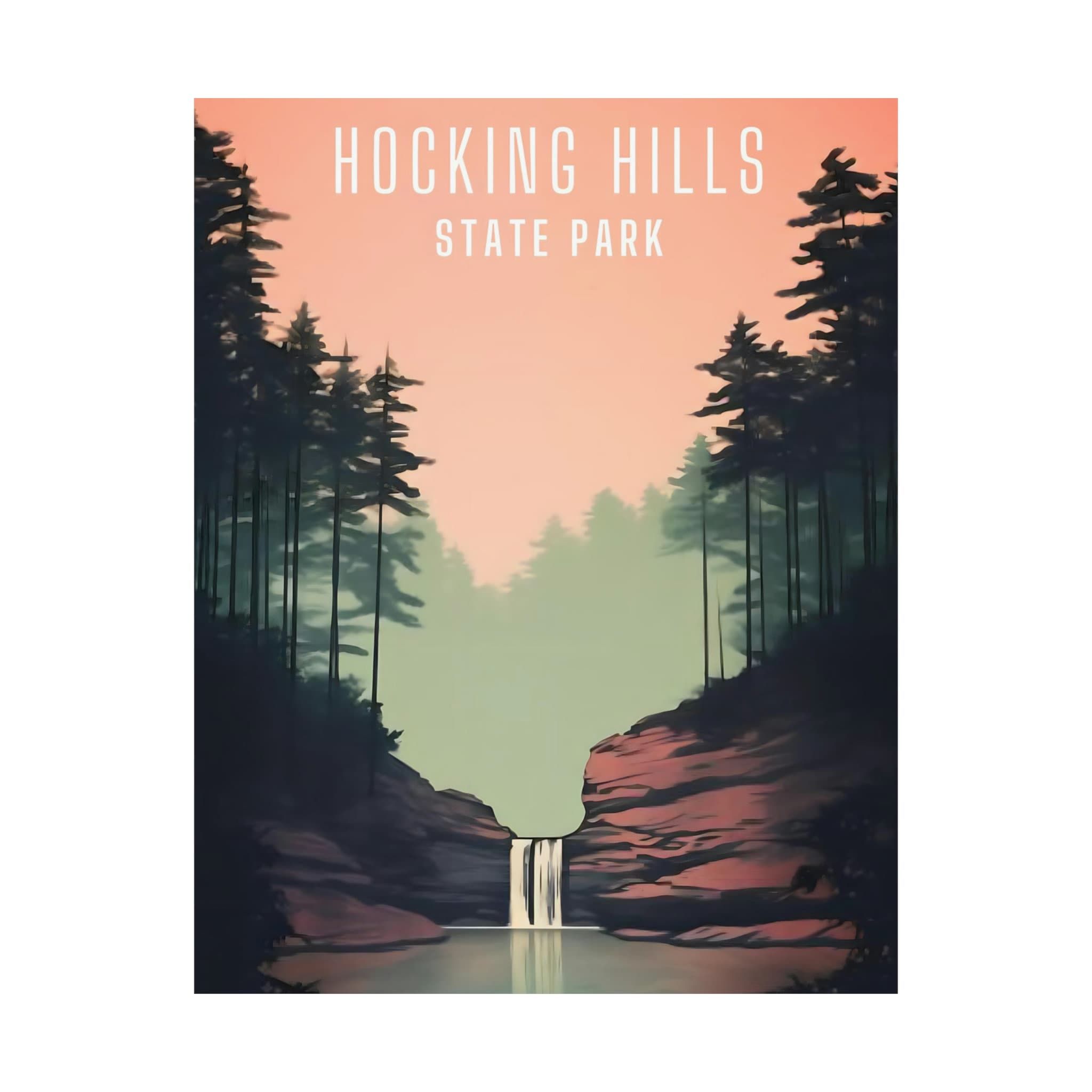 Hocking Hills State Park Printable Poster, Minimalist Ohio Art, Instant ...