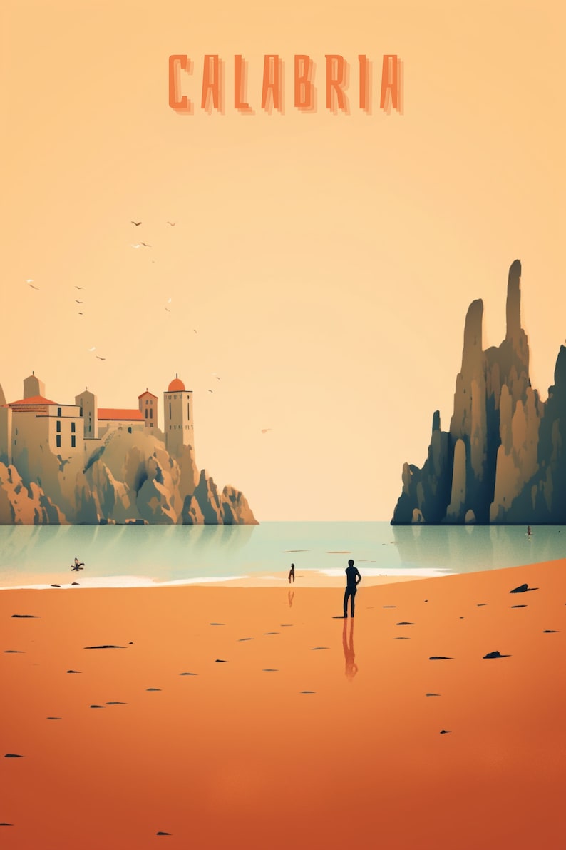 Calabria Italy Minimalist Travel Poster | Historic Villages and ...