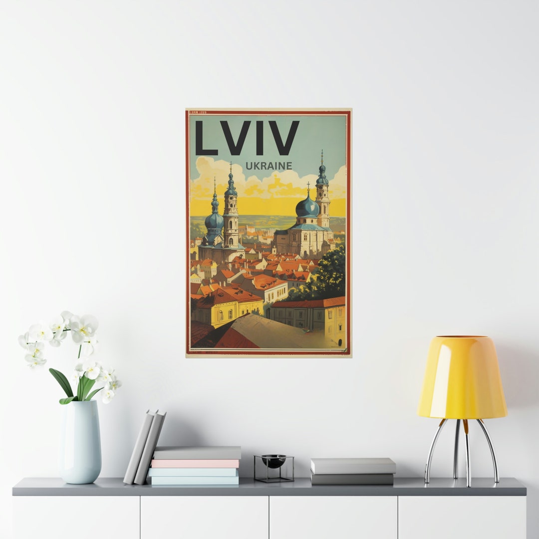 Lviv Ukraine Vintage Travel Poster | Well-preserved Historic Center ...