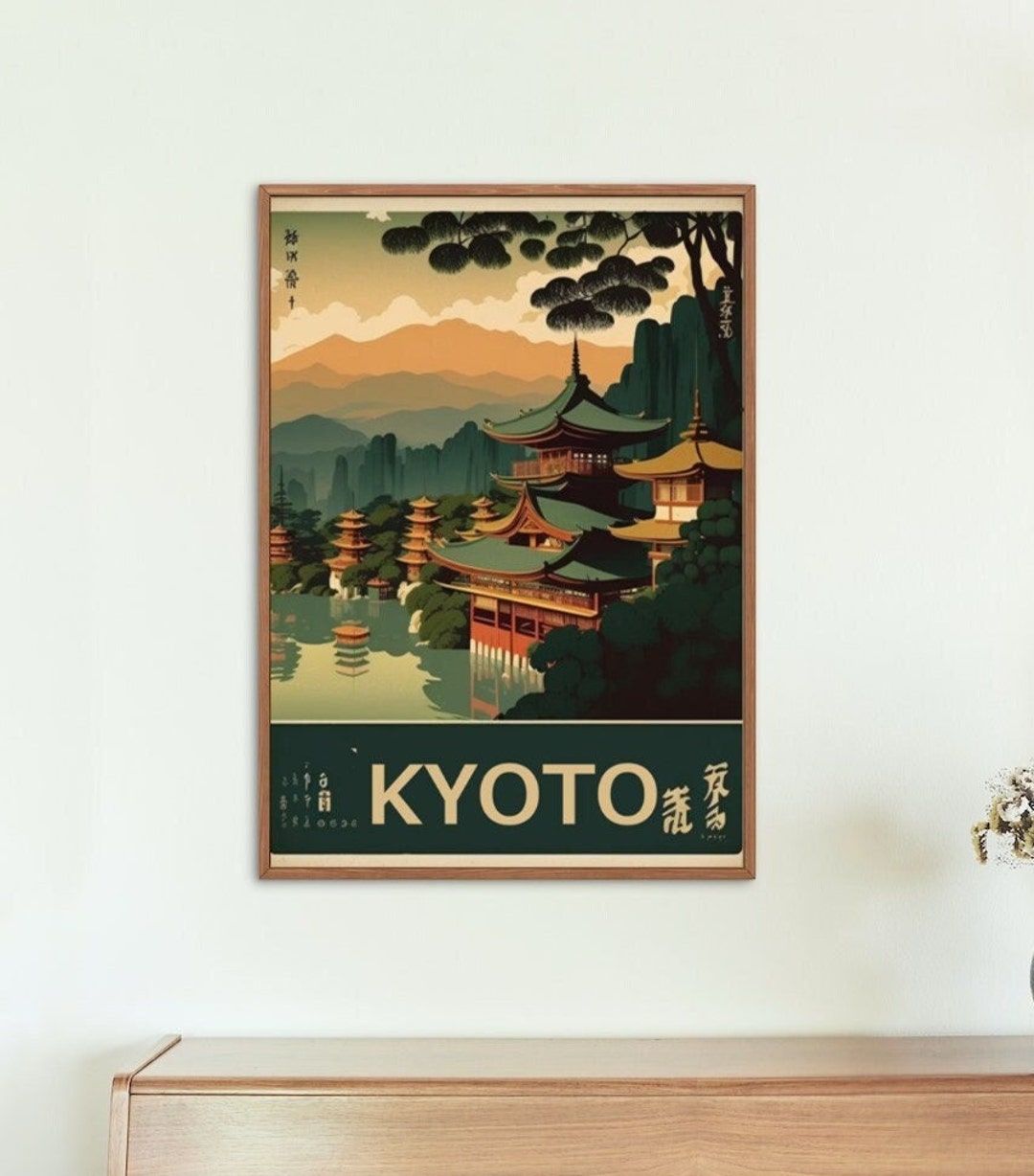 Kyoto Japan Vintage Poster - Temples, Geishas, & Tea Ceremonies Travel ...