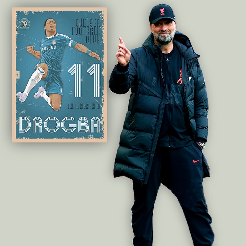 Retro Poster of Didier Drogba, Chelsea | Poster | Digital Download ...
