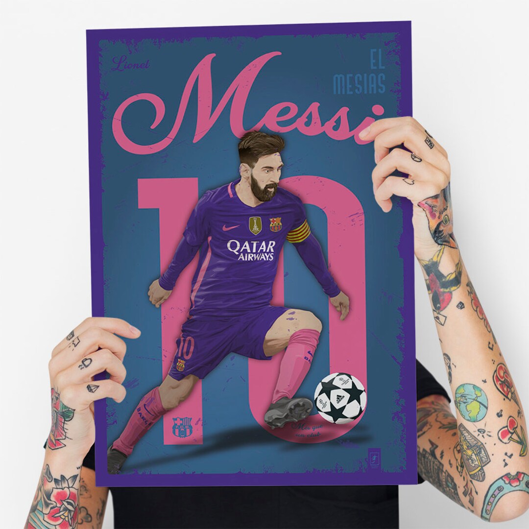Retro Poster of Lionel Messi, Barcelona | Poster | Digital Download ...