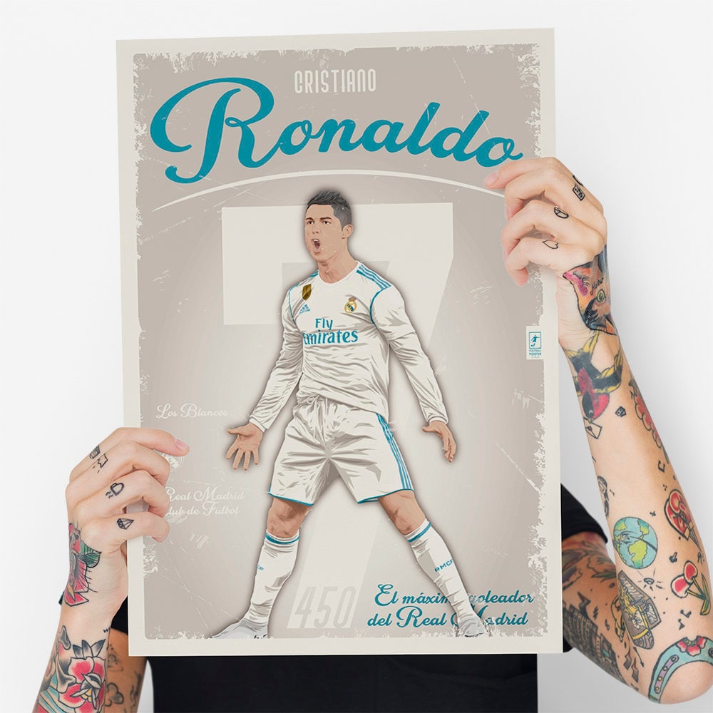 Retro Poster of Cristiano Ronaldo, Real Madrid | Poster | Digital ...