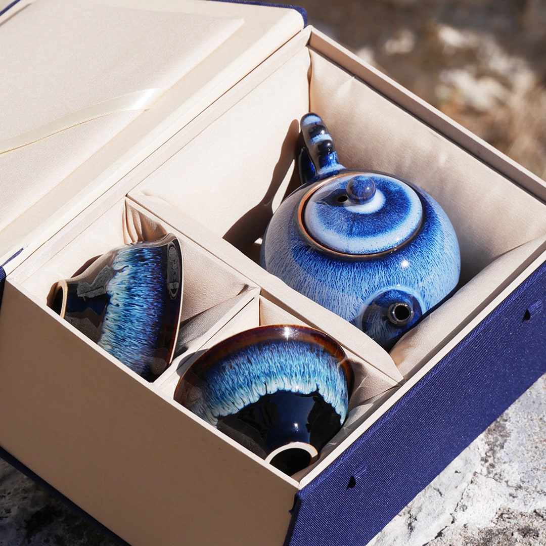 Tenmoku star Tea Service Box - Etsy