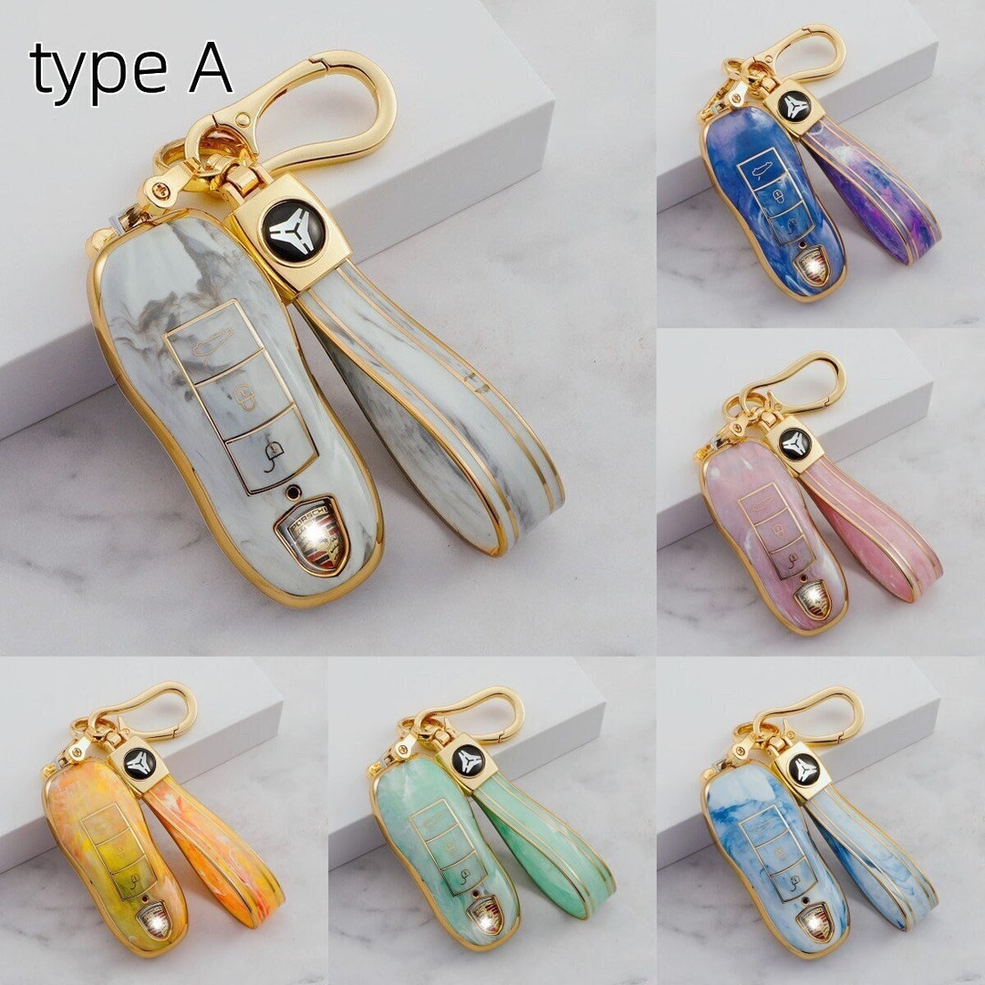 Gem Texture Car Key Fob Cover for Porsche Panamera Cayenne Boxster ...