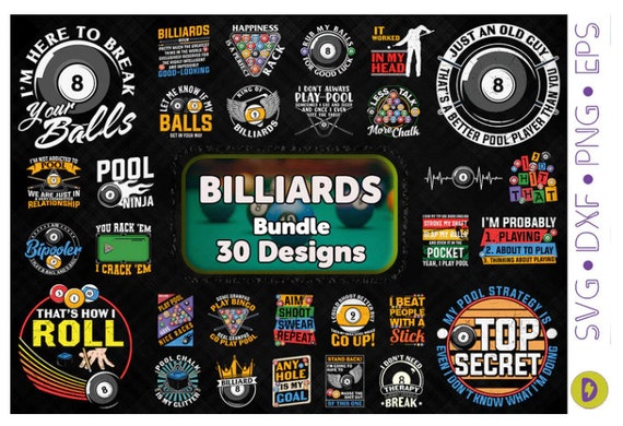 Billiards Bundle Billiards SVG Billiards T Shirt Design - Etsy