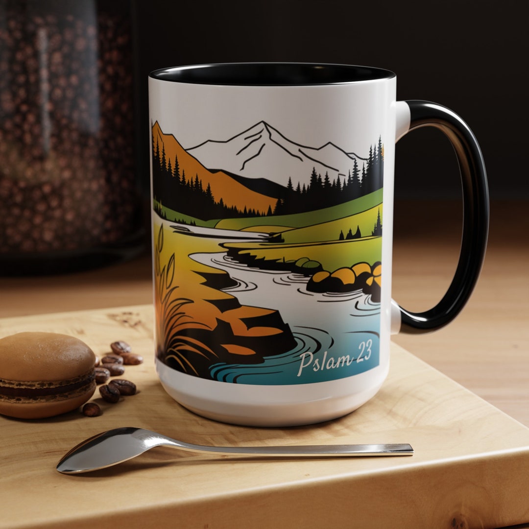 Psalm 23 Christian Scripture Bible Verse Accented Coffee | Tea Mug (11 ...