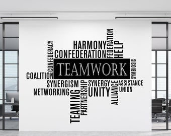 Teamwork Decal Teamwork Wall Decal Teamwork Wall Sticker Teamwork Wall ...