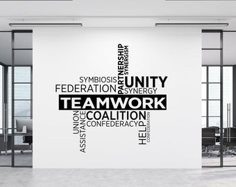 Teamwork Decal Teamwork Wall Decal Teamwork Wall Sticker Teamwork Wall ...