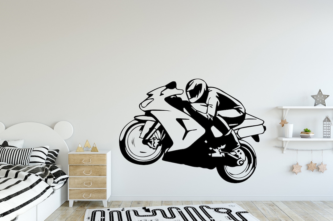 Motorcycle Decal Motorcycle Wall Decal Motorcycle Wall Sticker ...