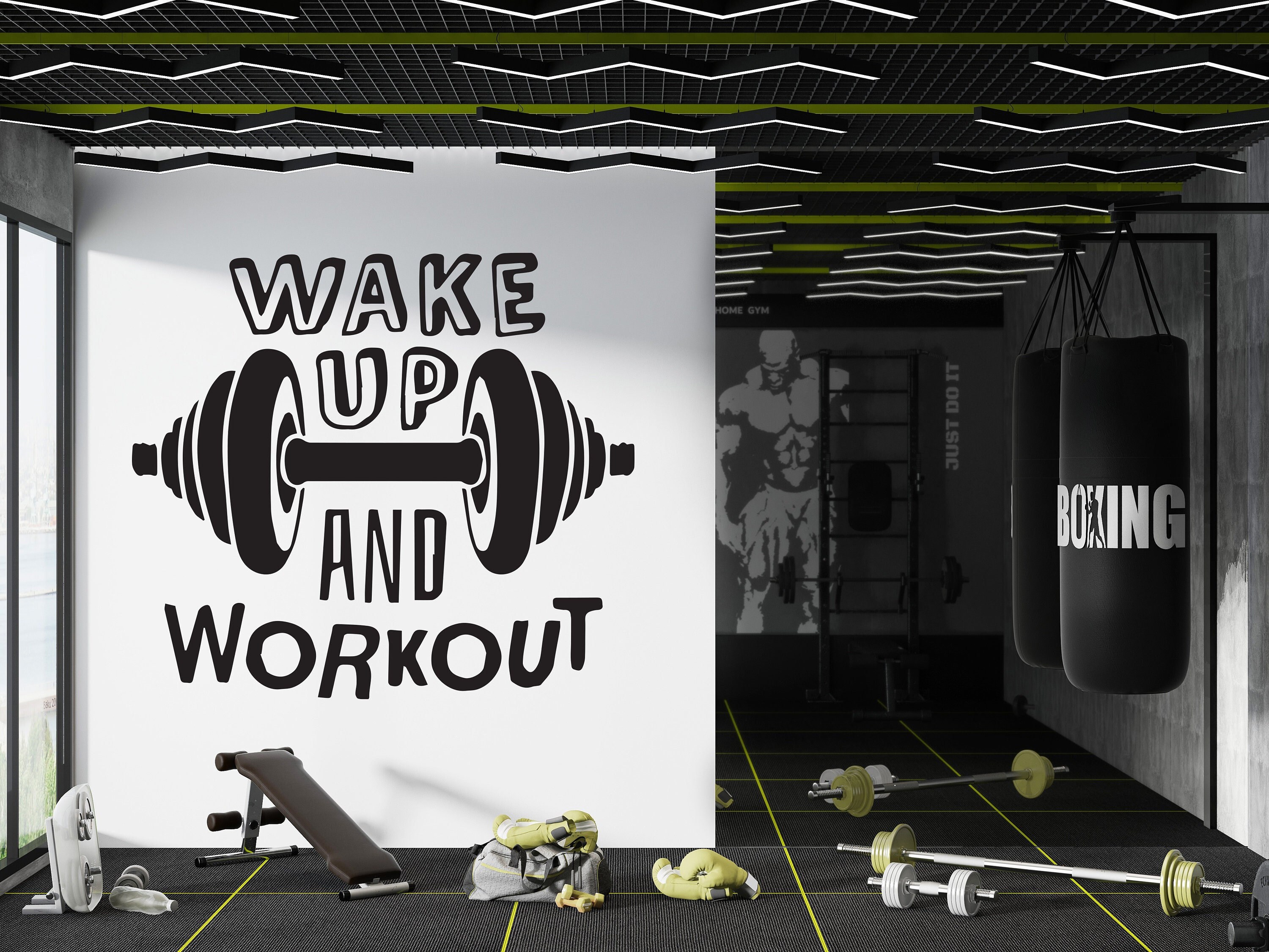 Gym Decal Gym Wall Decal Gym Wall Sticker Gym Wall Art Home Decor Wall ...