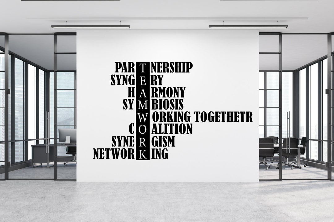 Teamwork Decal Teamwork Wall Decal Teamwork Wall Sticker Teamwork Wall ...