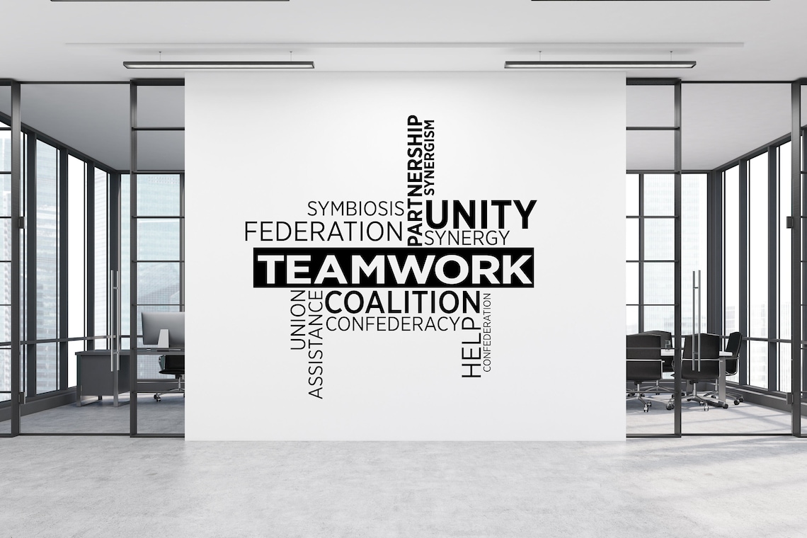 Teamwork Decal Teamwork Wall Decal Teamwork Wall Sticker - Etsy