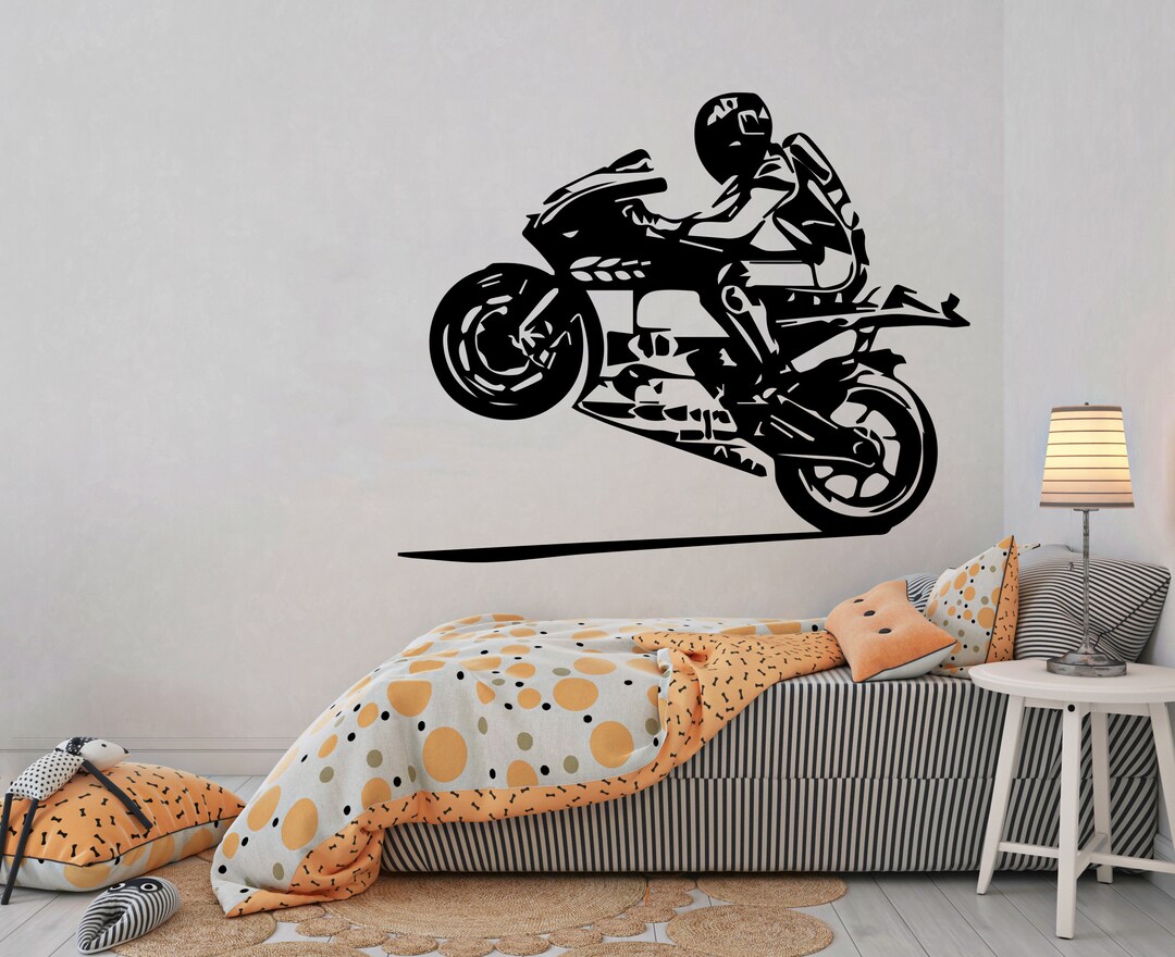 Motorcycle Decal Motorcycle Wall Decal Motorcycle Wall Sticker ...
