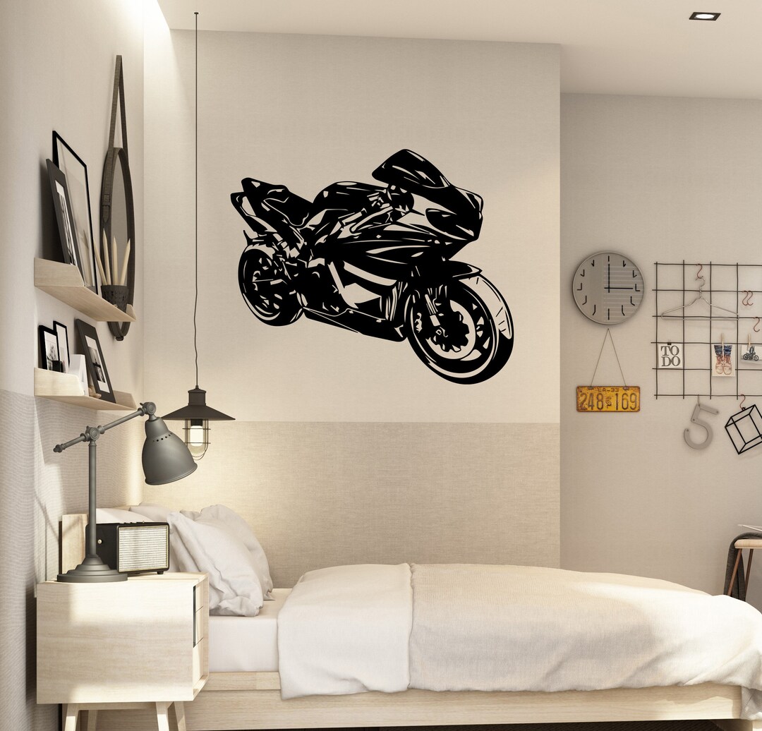 Motorcycle Decal Motorcycle Wall Decal Motorcycle Wall Sticker ...