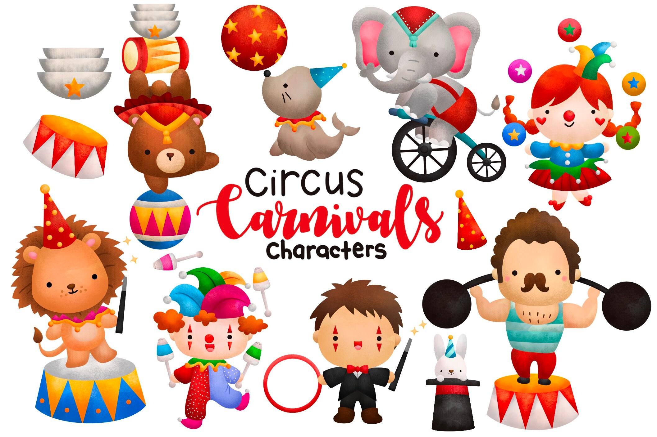 Vintage Circus Seal Clip Art