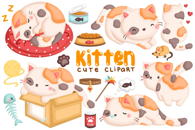 Cat Animals Clipart Cute Pet clip art Kitten Animals Clip art Wild ...