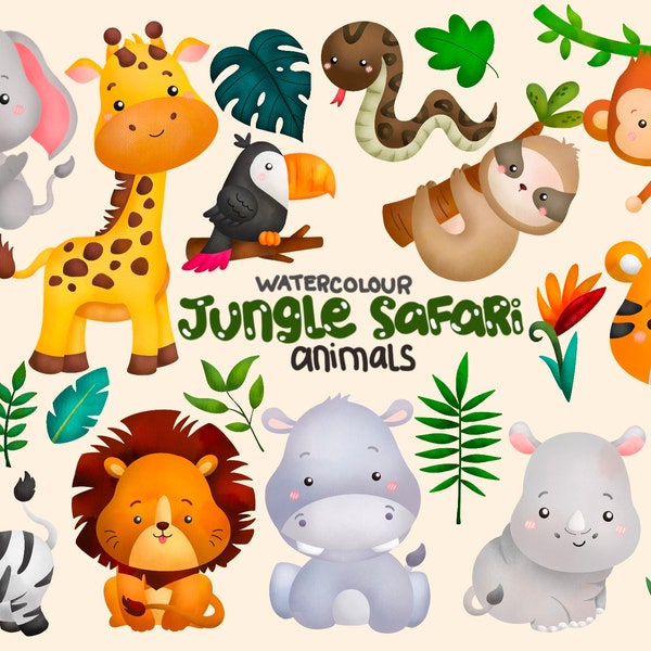 Jungle Animal Clipart - Etsy
