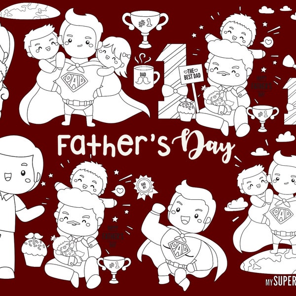 Cute Fathers Day Clipart - Etsy